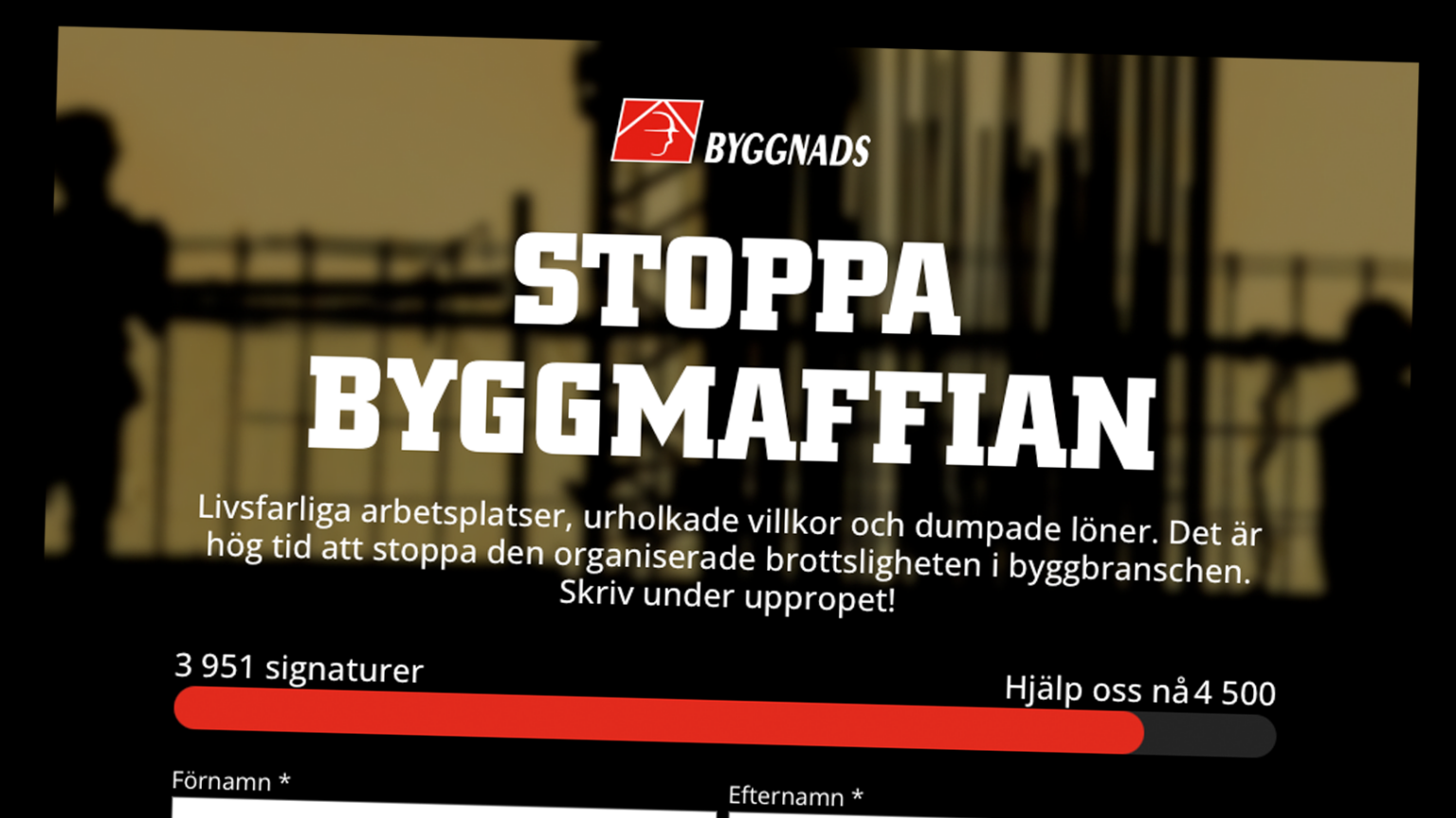 Samlar namn mot byggmaffian – för säkrare arbetsplatser – Proletären